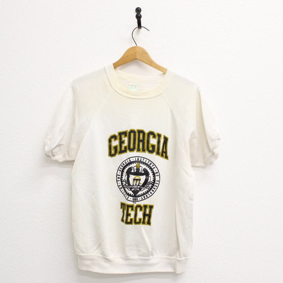 Vintage | Shirts | Vintage Georgia Tech Short Sleeve Sweatshirt Large ...
